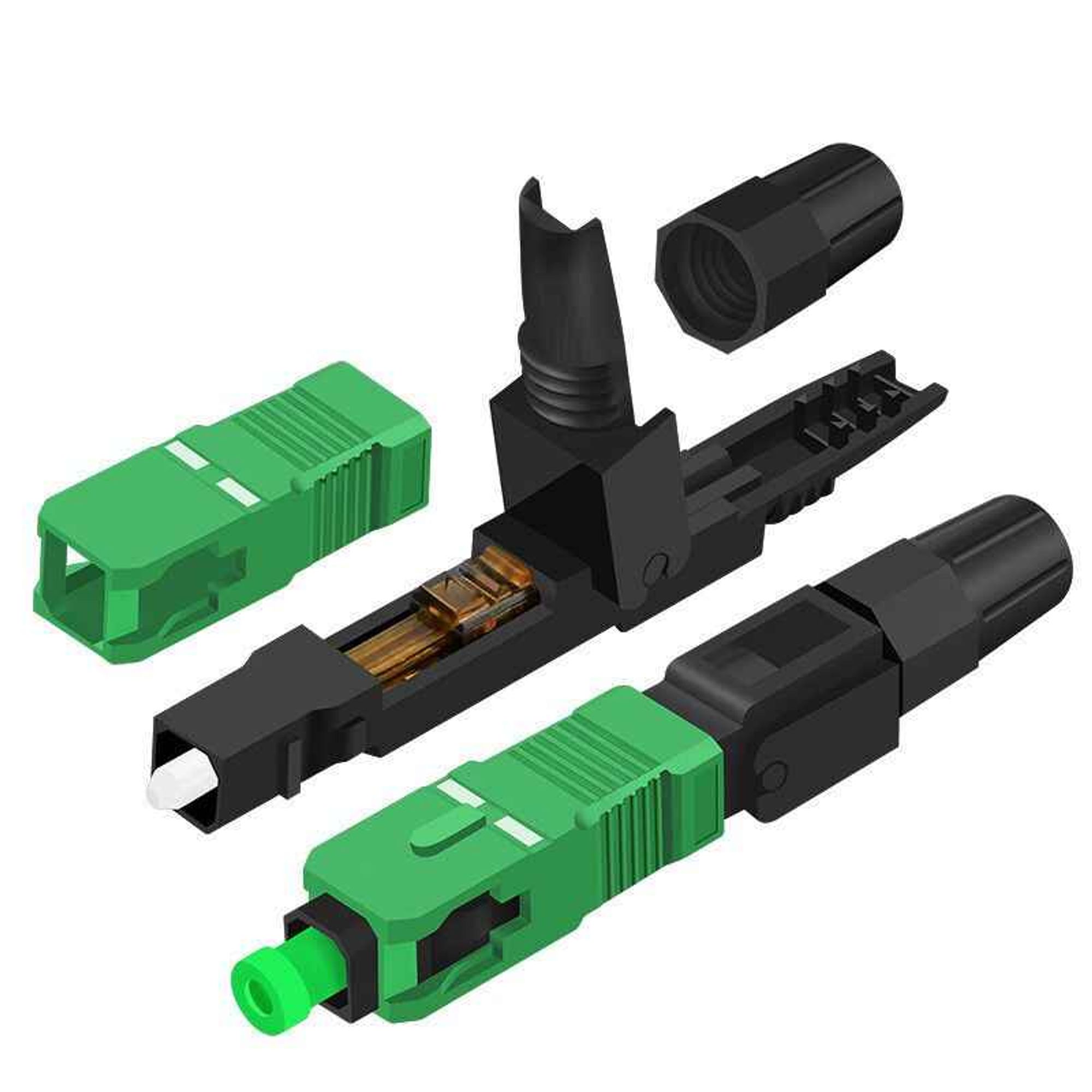 Conector Fibra Óptica Fast SC APC Monomodo - centralcabos