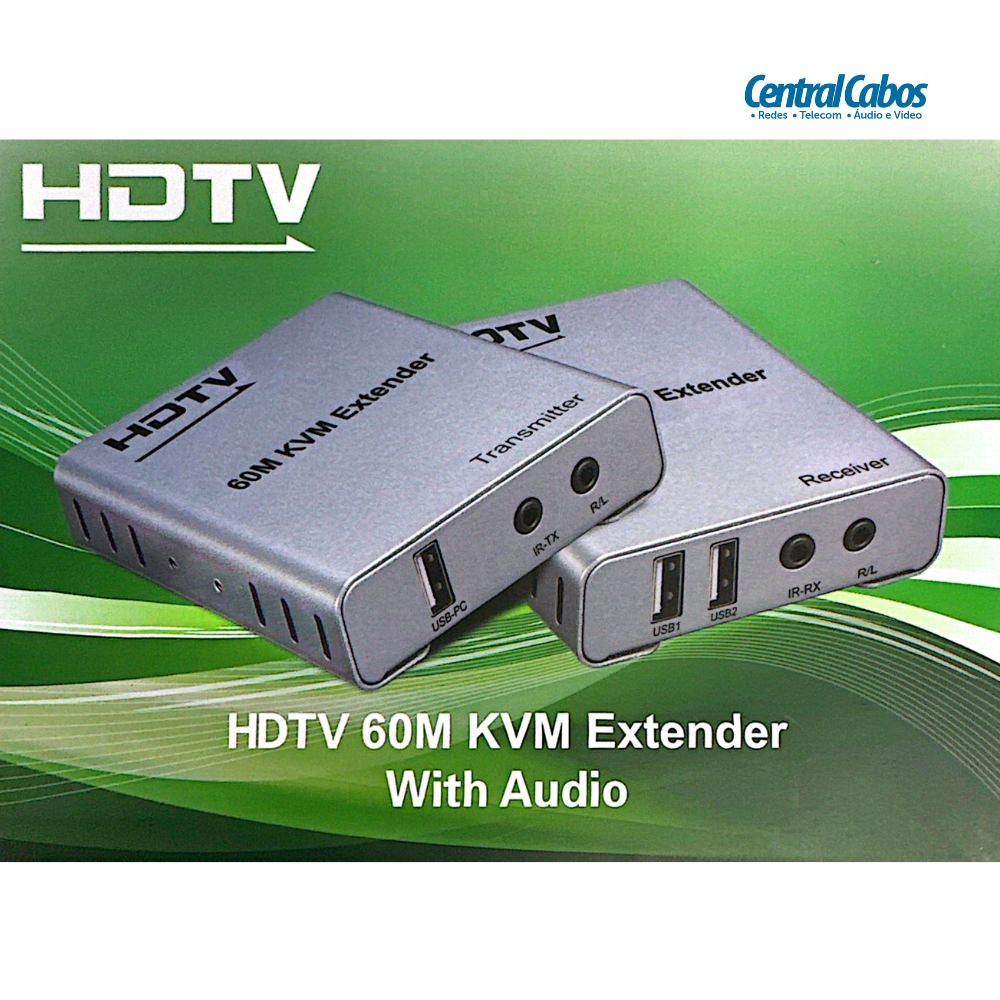 Extender kvm hdmi 60m ir - centralcabos