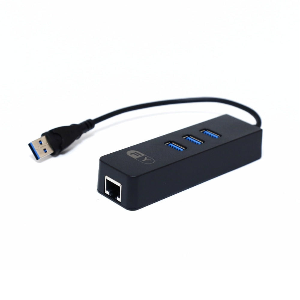 Hub usb 3.0 para rj45 com 3 usb 3.0 - centralcabos